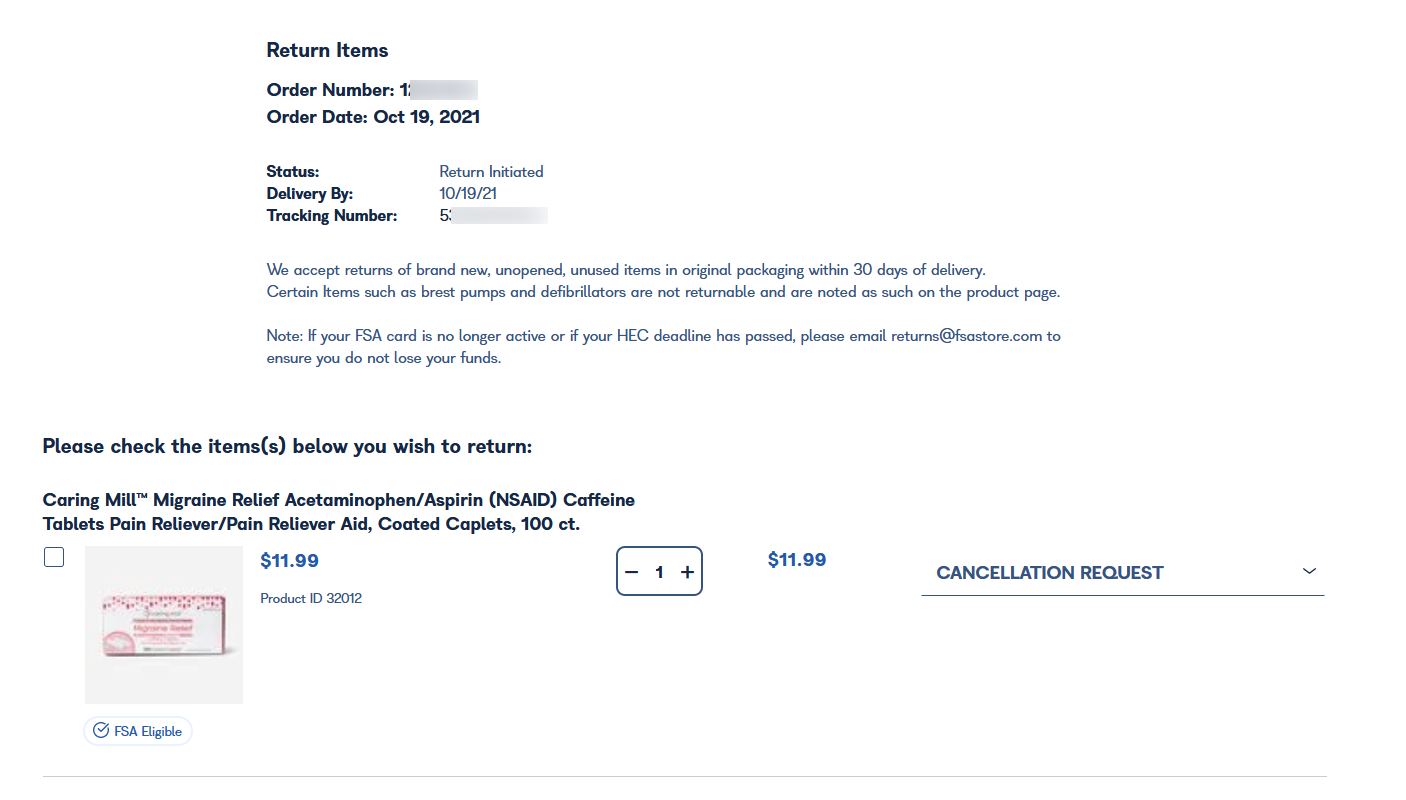 How can I return some or all of my order? – FSA Store Help Center
